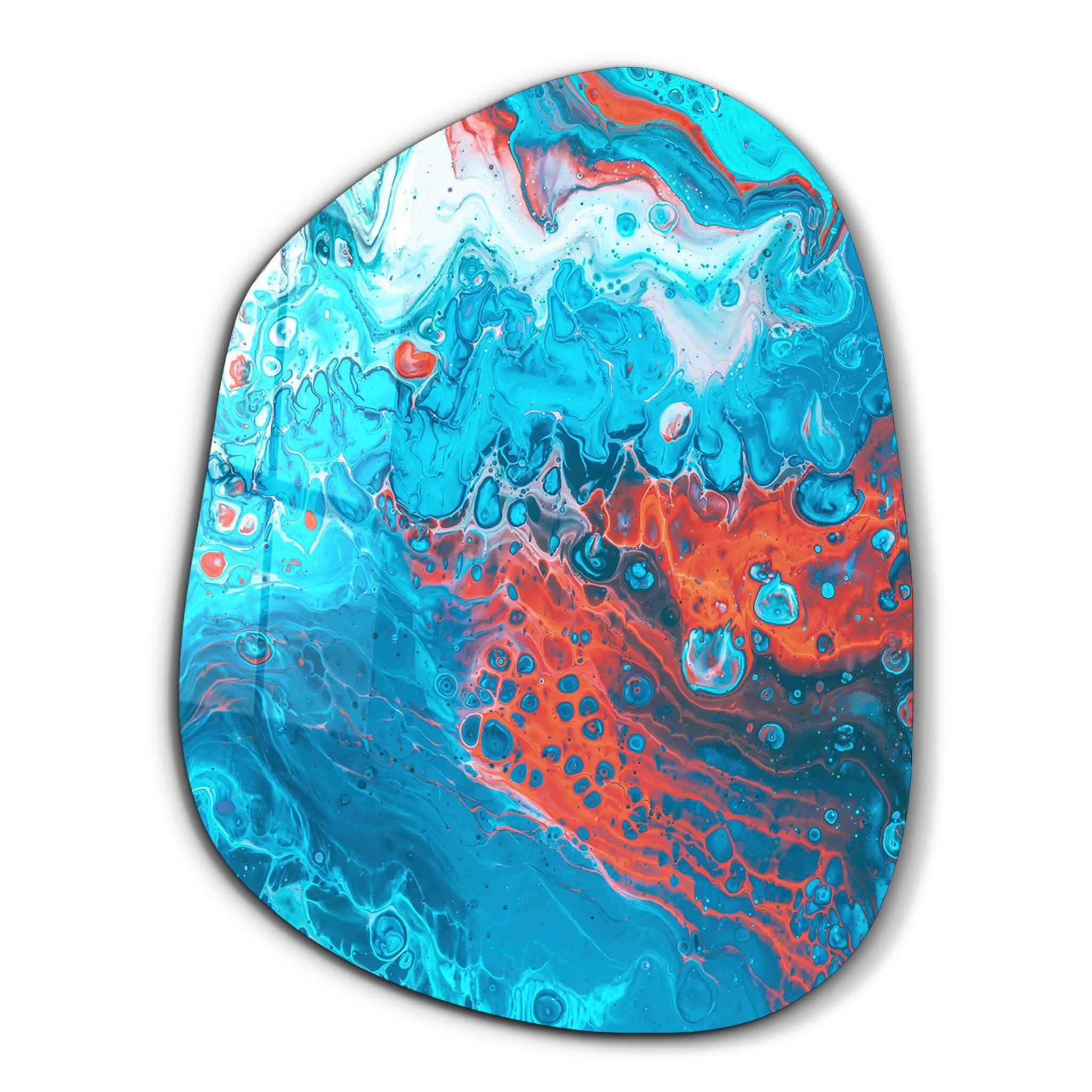 Lava in the Ocean"・Amorphous Collection Glass Wall Art – Artdesigna