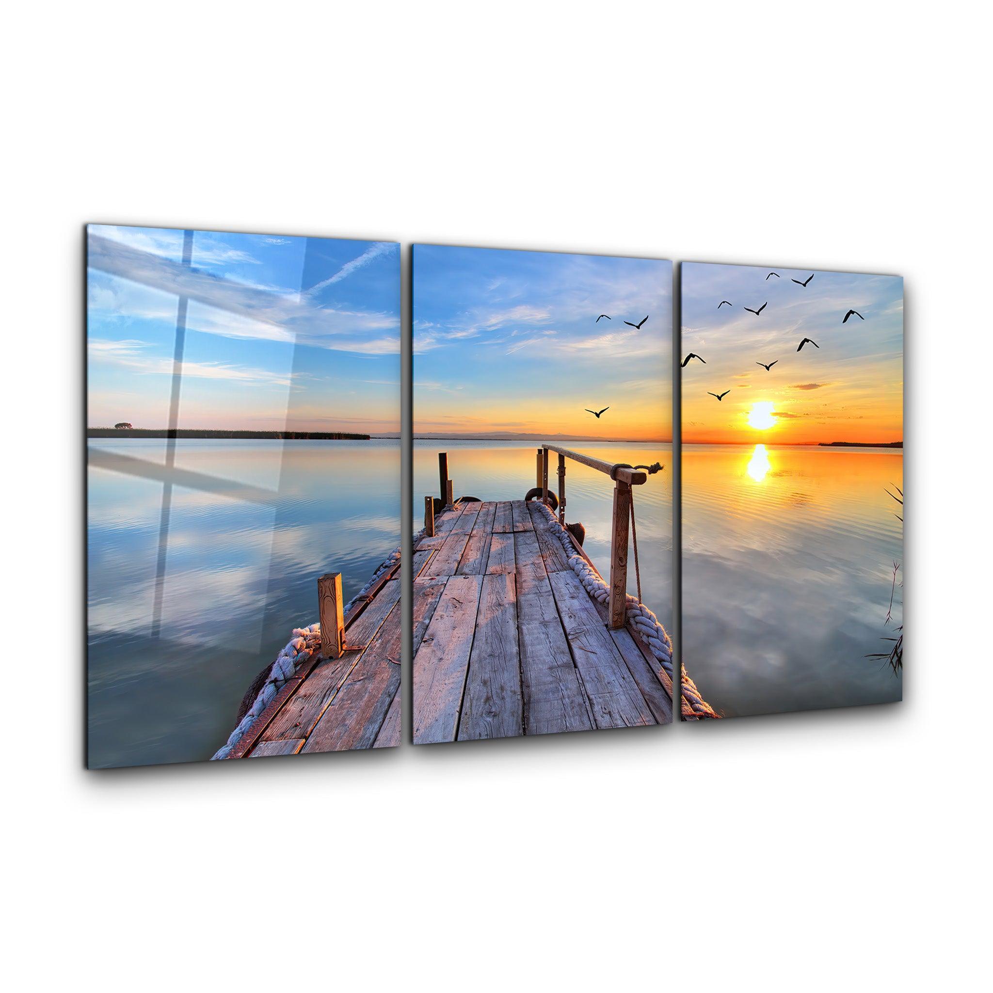 Sunset - Trio"・Glass Wall Art – Artdesigna