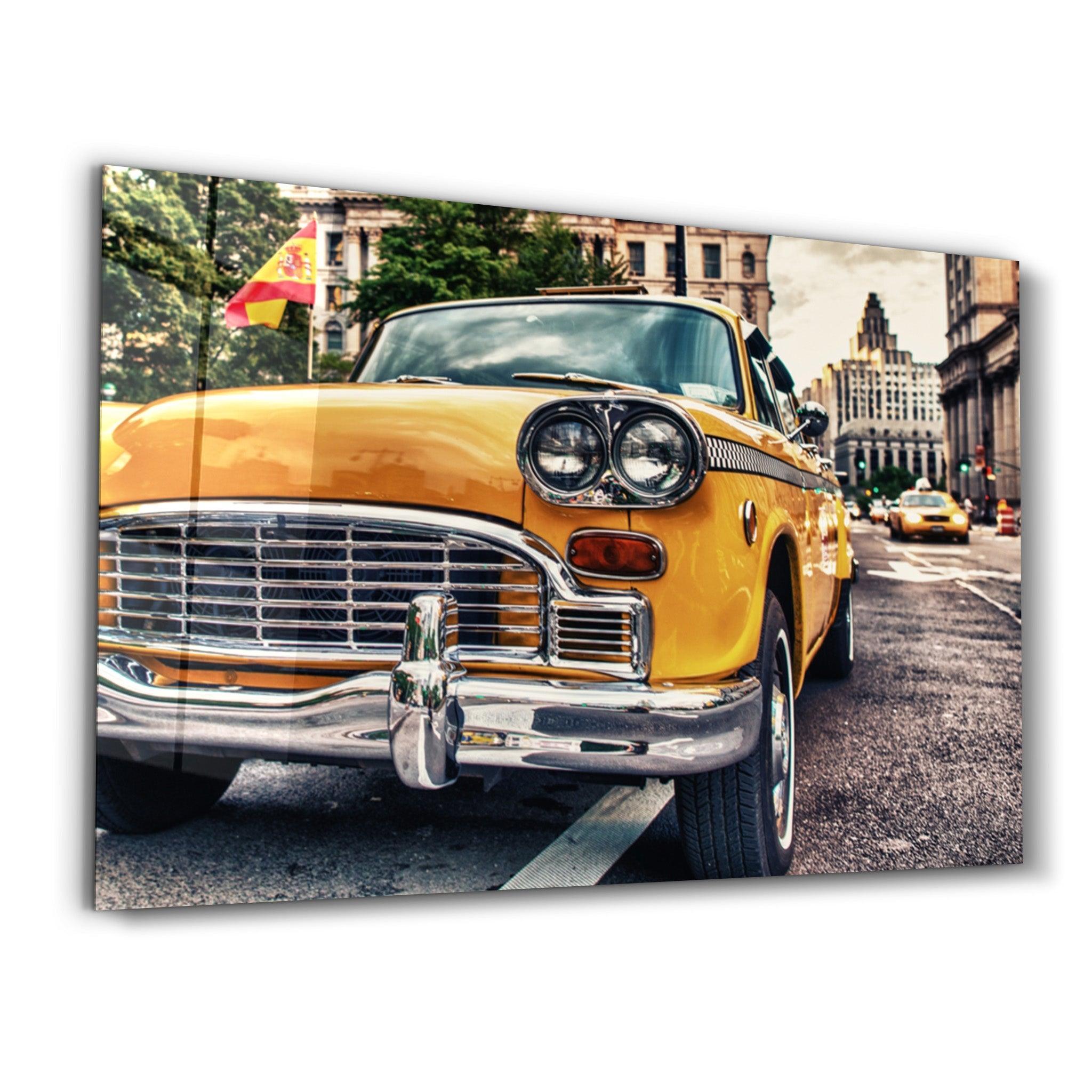 Classic Taxi | Glass Wall Art – Artdesigna