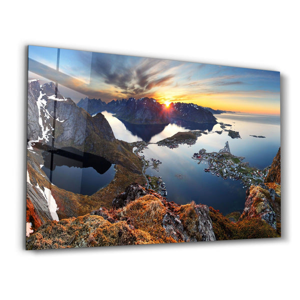 A Seaside Town In Norway | Glass Wall Art – Artdesigna