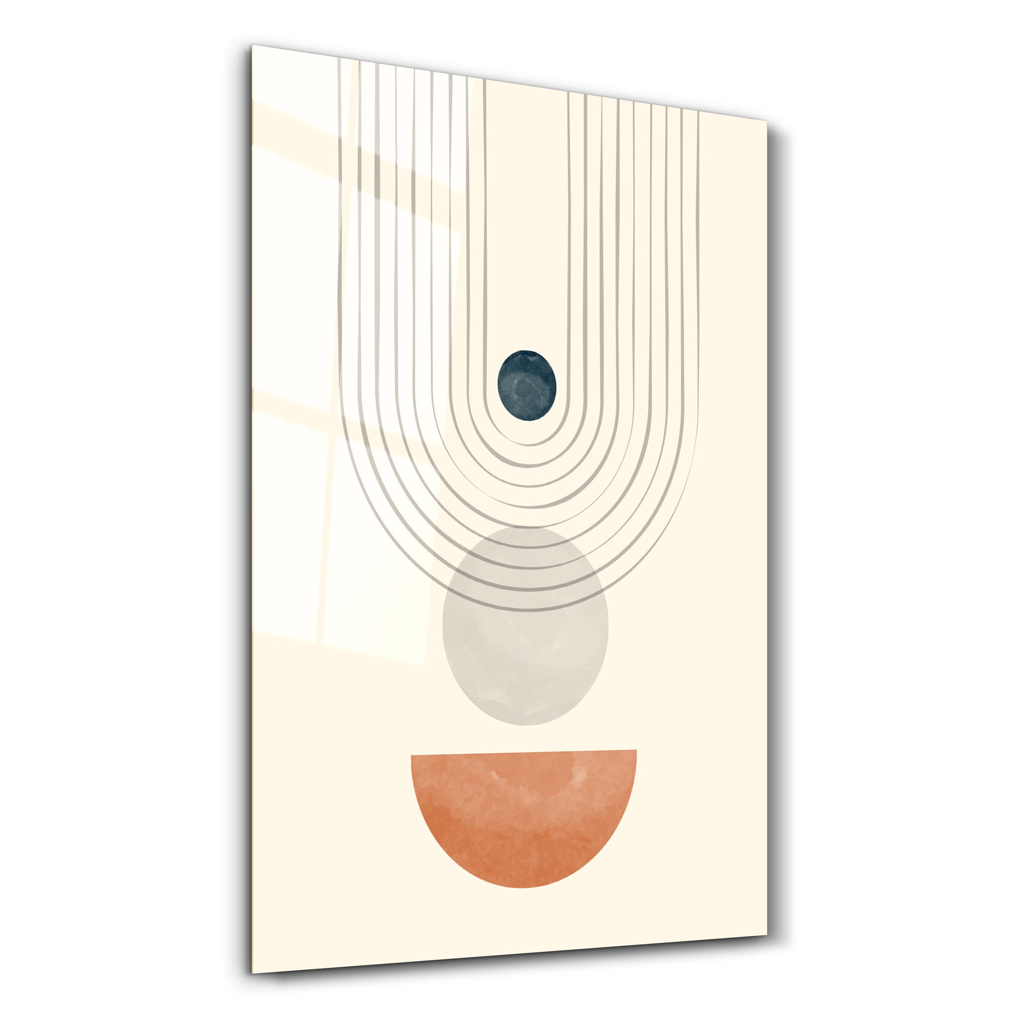 Descending Arches with Earthy Shapes - Glass Wall Art – Artdesigna