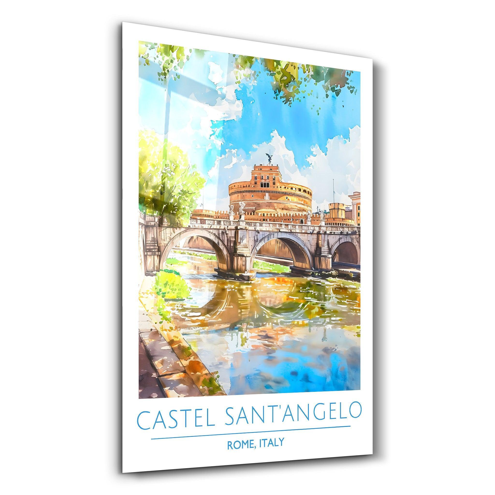 Castel Sant'Angelo-Rome Italy-Travel Posters | Glass Wall Art – Artdesigna
