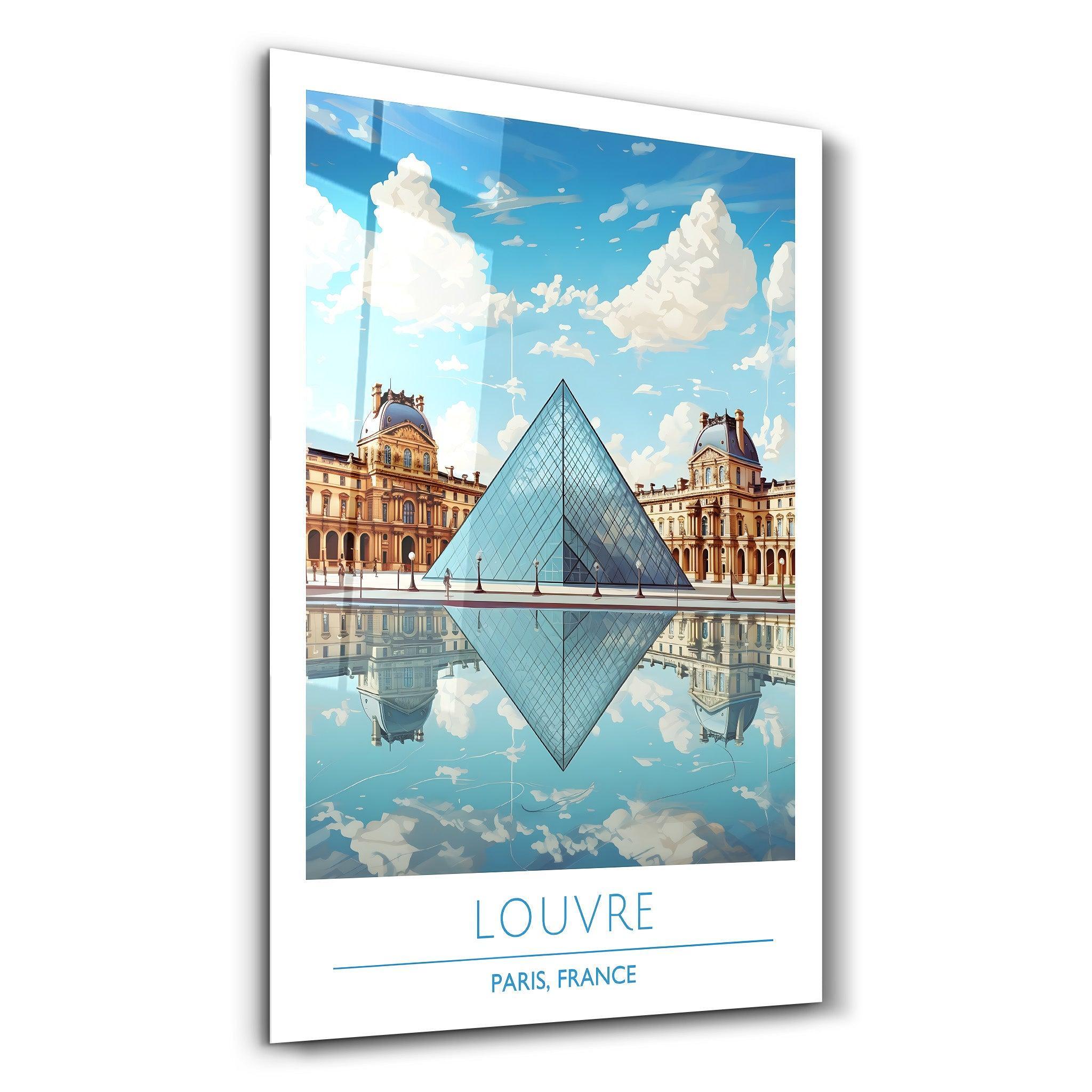 Louvre-Paris France-Travel Posters | Glass Wall Art – Artdesigna