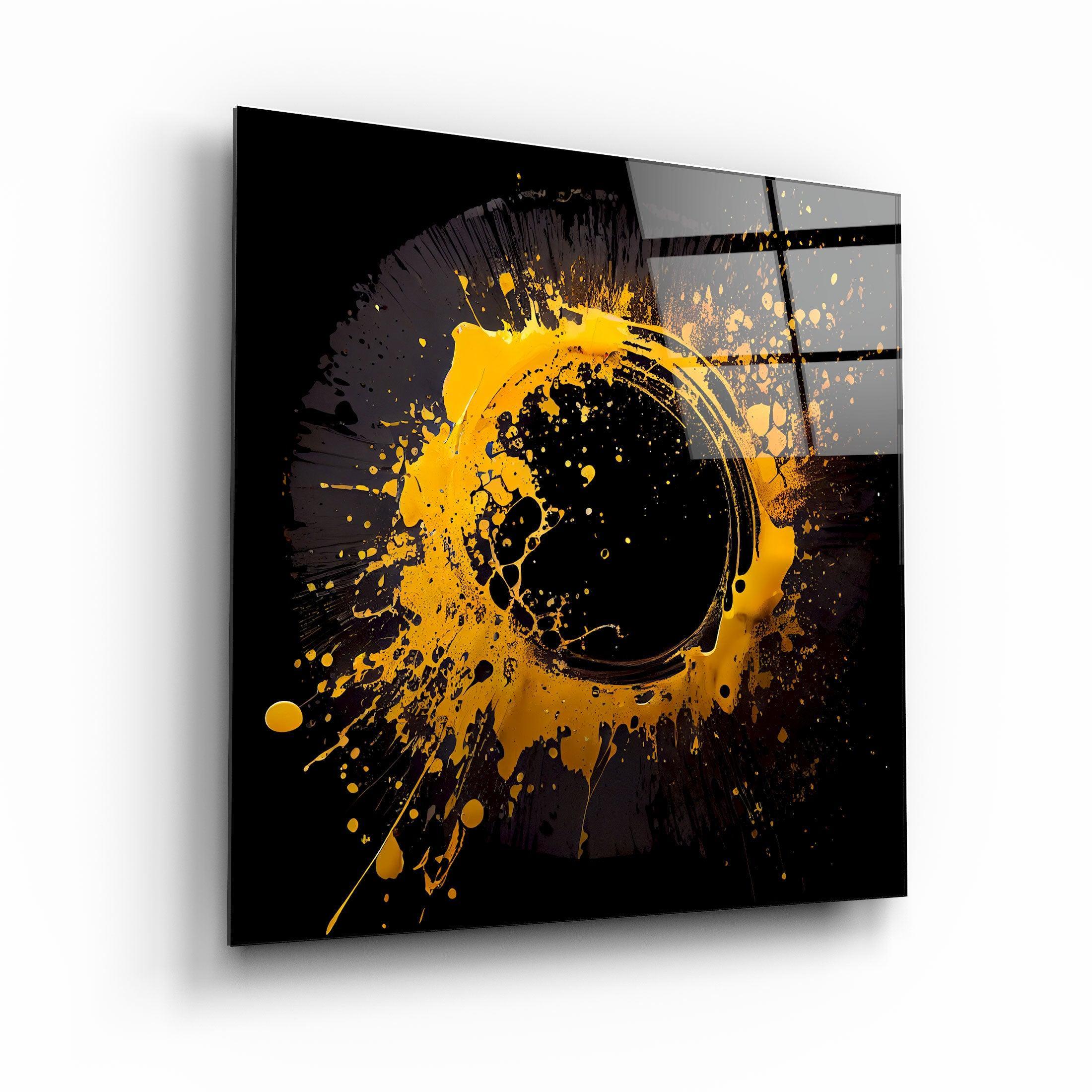 ."Paint Splash Ring-Yellow". Designer's Collection Glass Wall Art ...